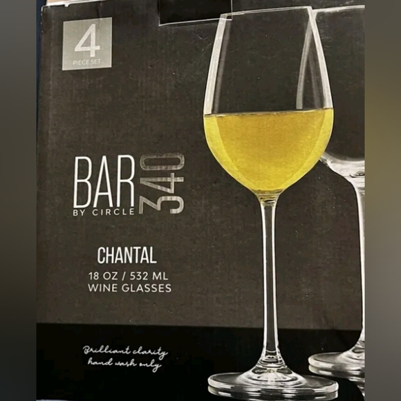 Bar 340 by Circle | Kitchen | 4 Chantal Wine Glasses | Poshmark
